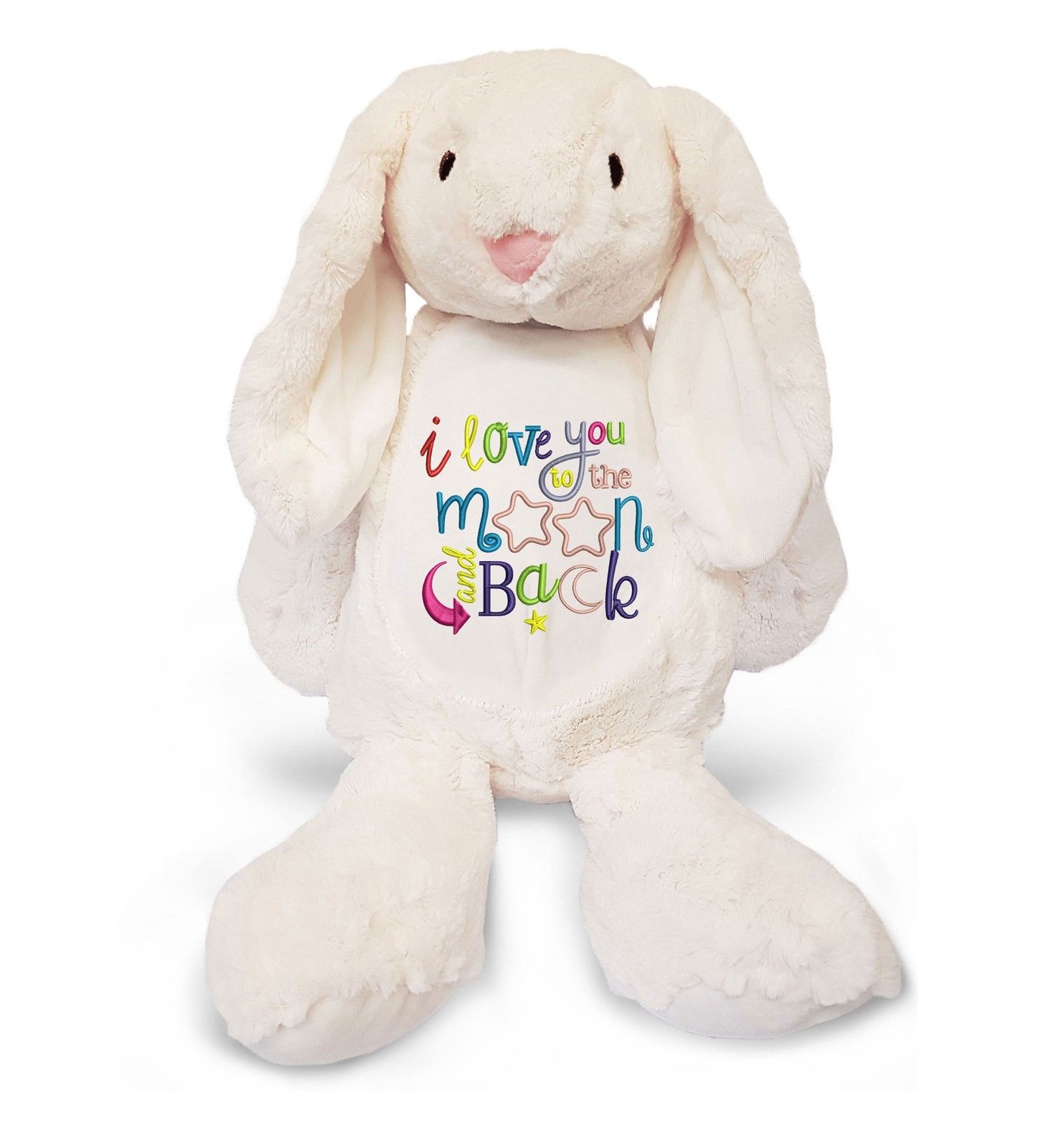 Large 45cm Personalised Embroidered Bunny Rabbit – Blueprint Designs