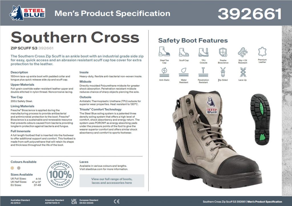 Steel Blue Southern Cross Ladies S3 Sand Leather Work Boot – Blueprint ...